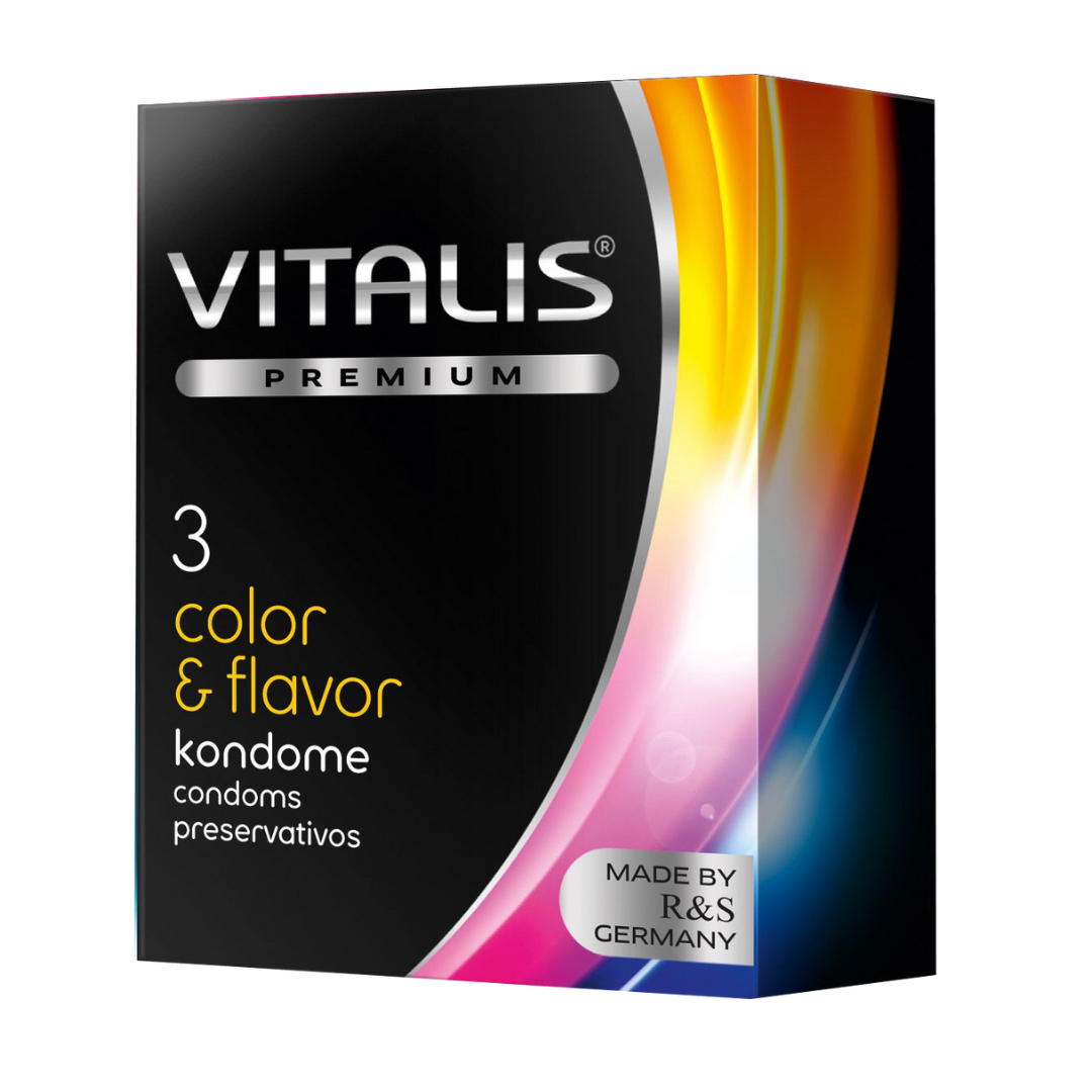 Кольорові з ароматом презервативи Vitalis Color&flavor 3 шт купити 🤍 ...